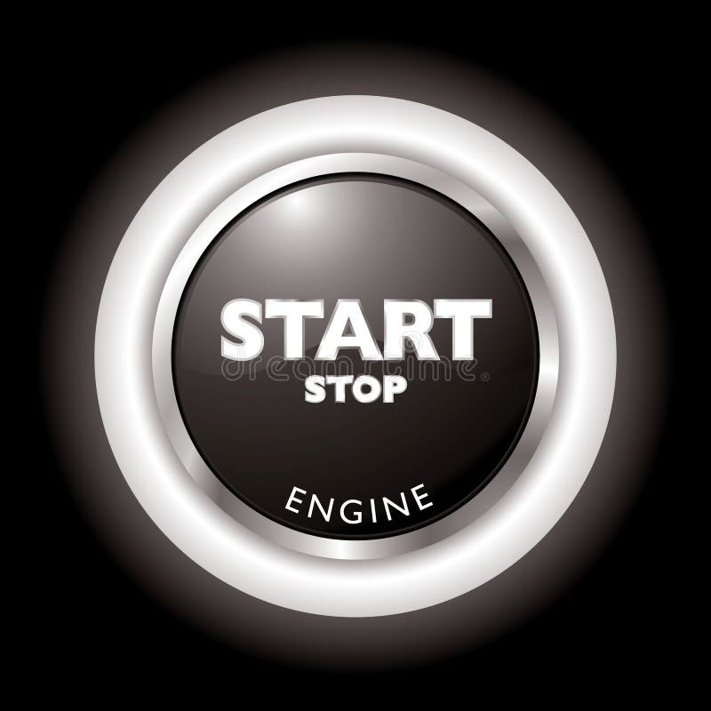 Car Engine Start and Stop Button Stock Illustration - Illustration of ...
