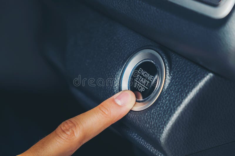 Engine Start Button on car stock photo. Image of energy - 96061334