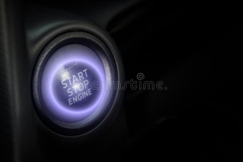Engine Start Button in Car with Light Stock Photo - Image of business ...
