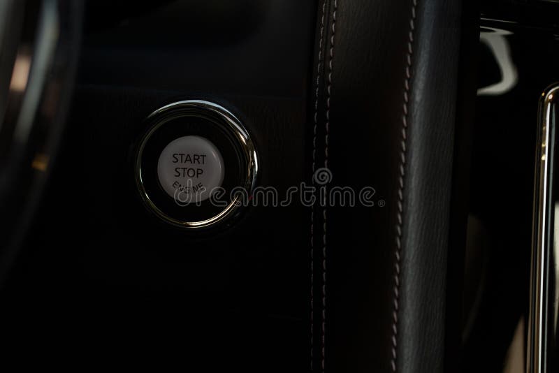 Engine Start Button Close Up. Stock Image - Image of motor, dashboard ...