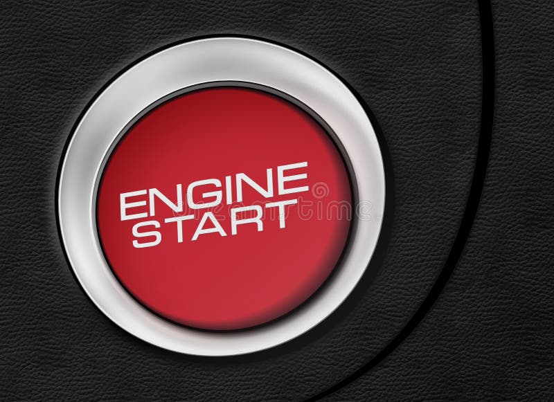 Engine Start Button Close-up Image Stock Illustration - Illustration of ...