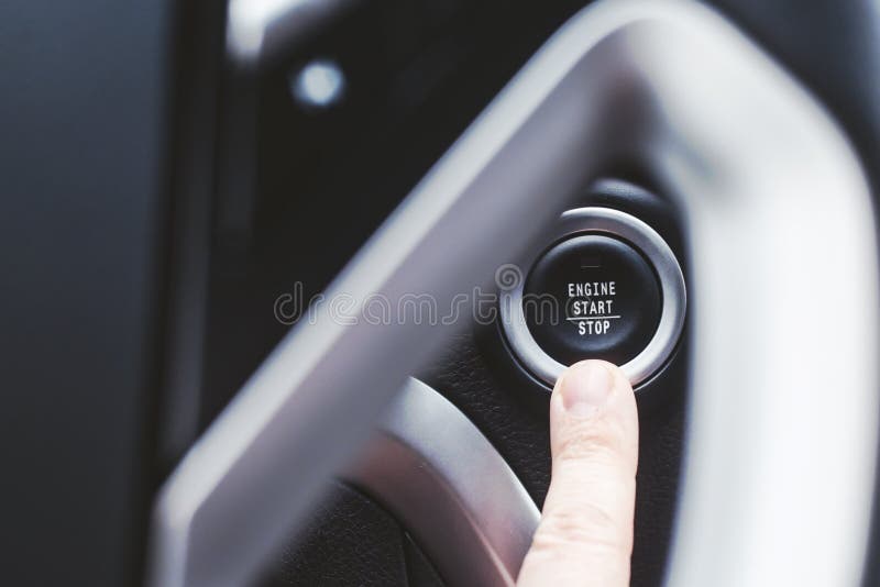 Engine Start Button and Finger with Shallow Depth of Field Stock Image ...