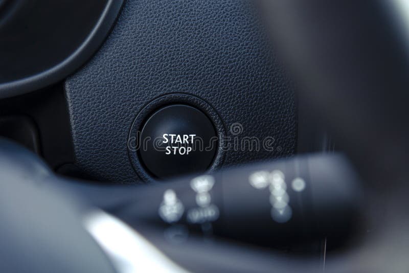 Engine Start Button in a Modern Car Interior Stock Photo - Image of ...