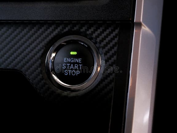 Engine Start Button, Modern Car Start and Stop Button Stock Image ...