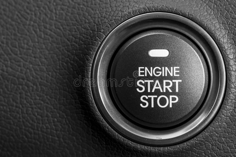 Engine Start Stop Button of a Car Stock Image - Image of close, power ...