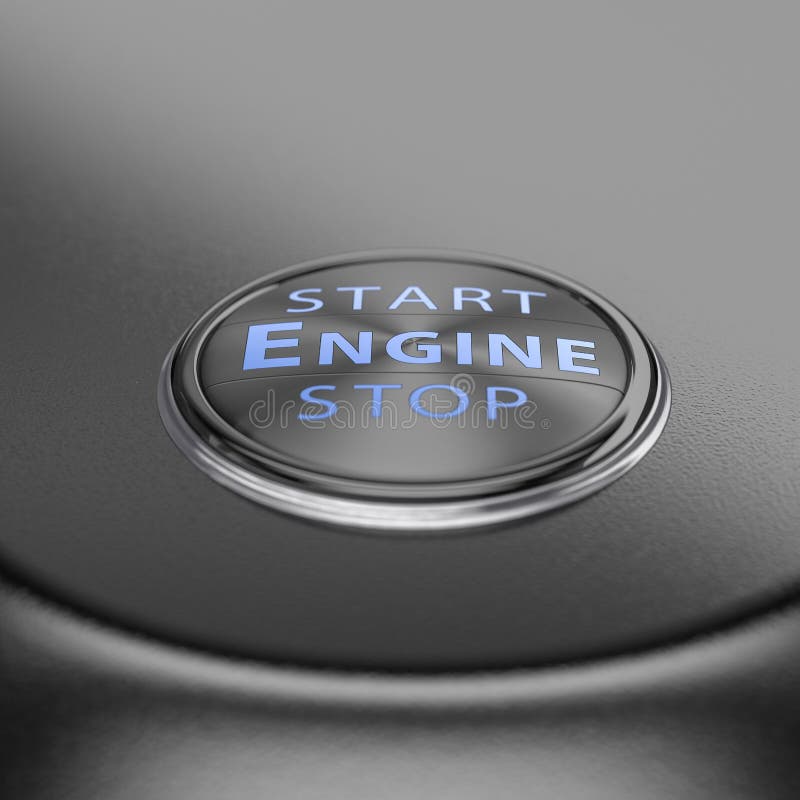 Engine Start button stock illustration. Illustration of technology ...