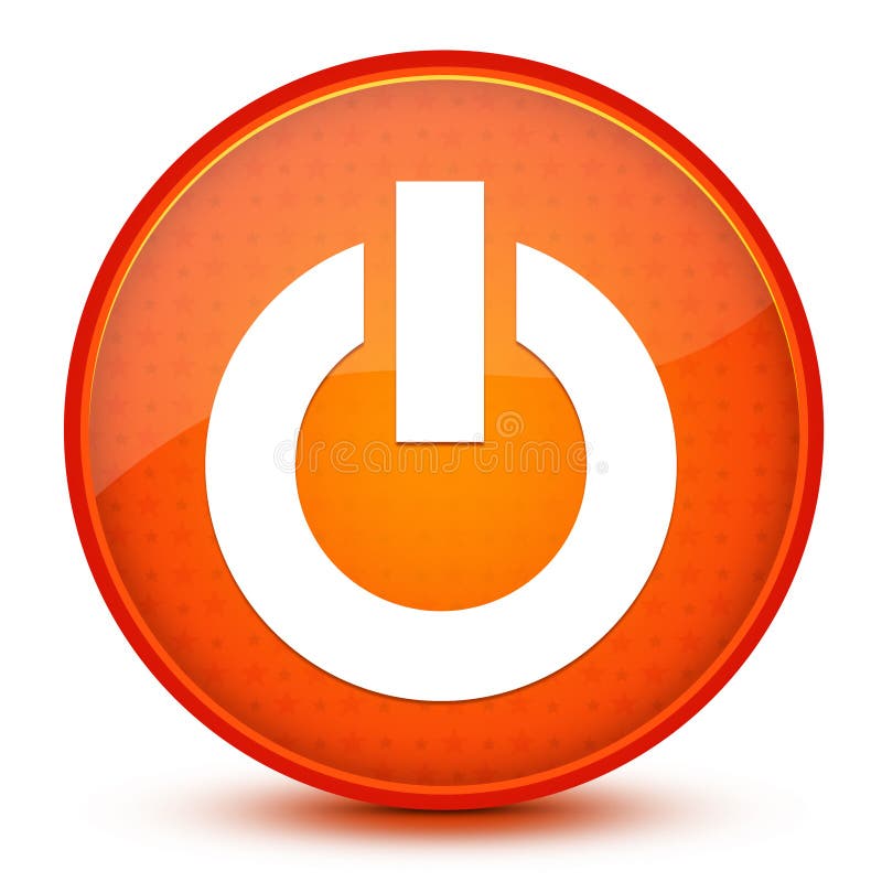 Engine Start Icon Isolated On Glossy Star Orange Round Button ...