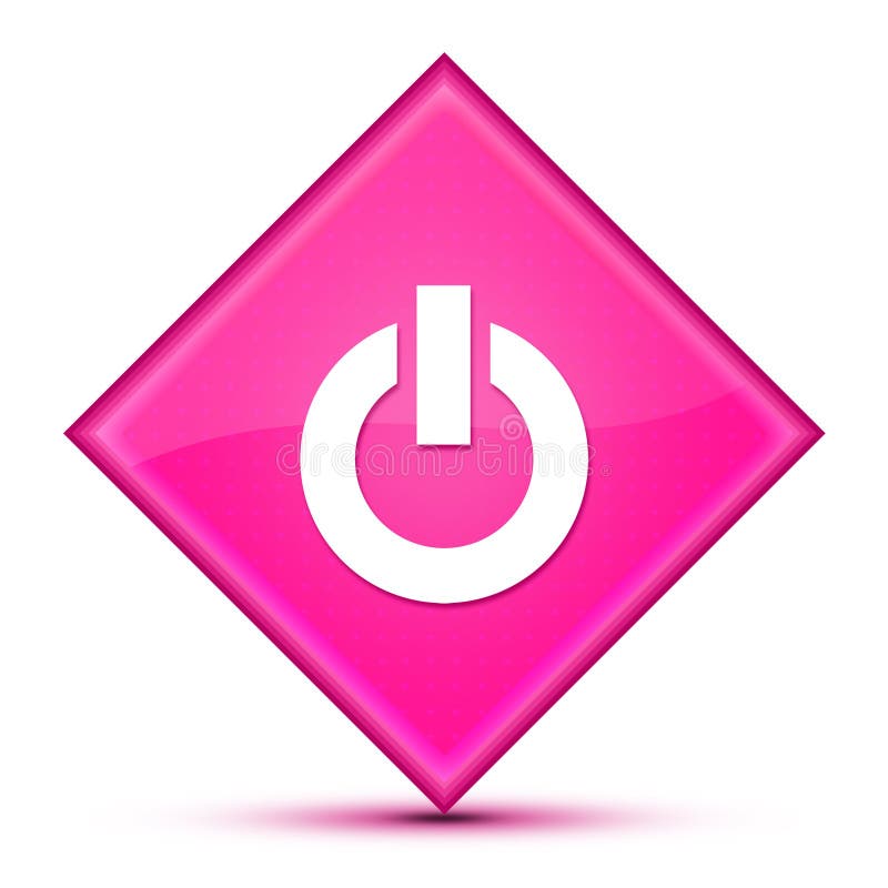 Engine Start Icon Isolated on Special Pink Diamond Button Illustration ...