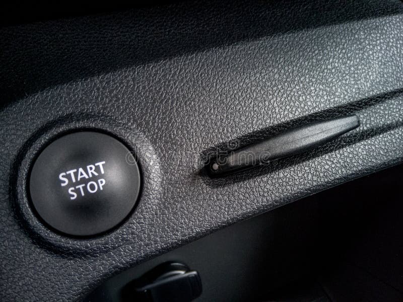 Engine Start and Stop Button on the Car Stock Image - Image of modern ...