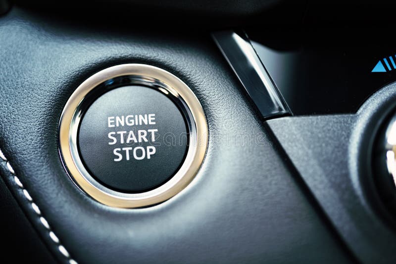 Engine start stop button stock photo. Image of automobile - 95973448