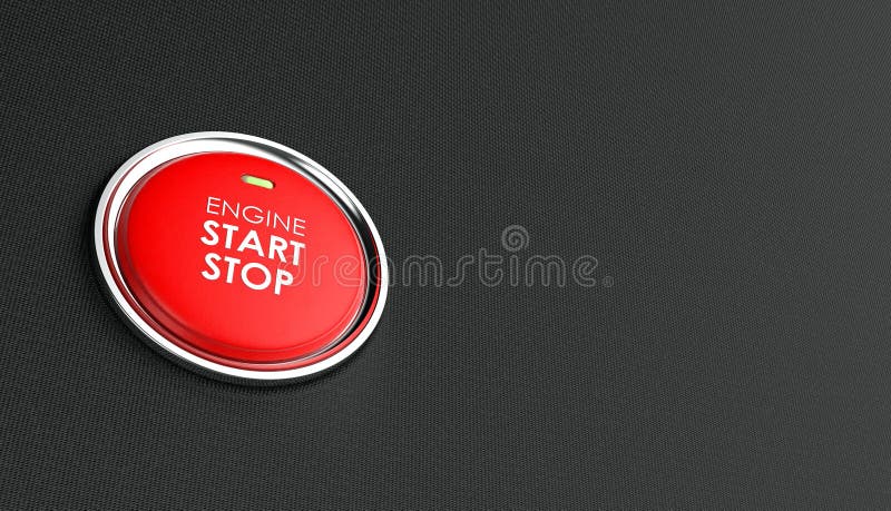 Engine Start Stop Button. Car Dashboard Element. Luxury Car is a New ...