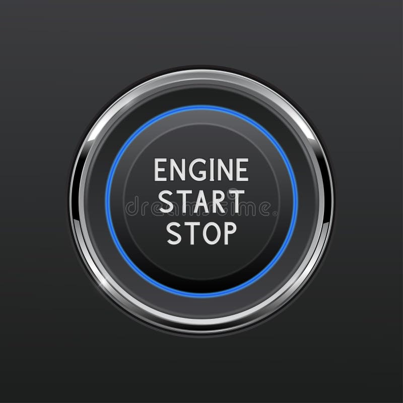 Engine Start Stop Button. Car Dashboard Element Stock Vector ...