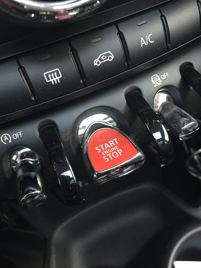 Engine Start and Stop Button Mechanical Stock Photo - Image of ...