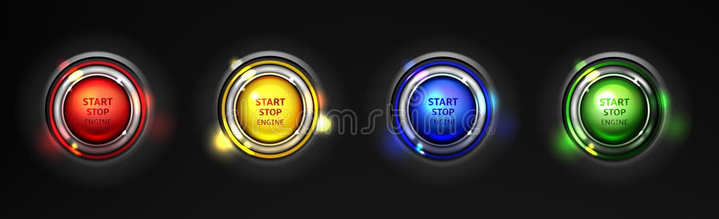Engine Stop Start Buttons Stock Illustrations – 83 Engine Stop Start ...