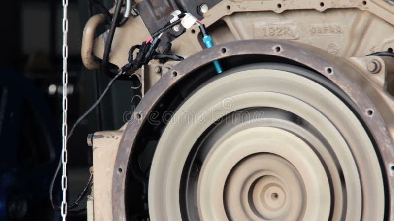 Engine Starting. Test Start of a Diesel Engine. Trial Run of a Diesel ...