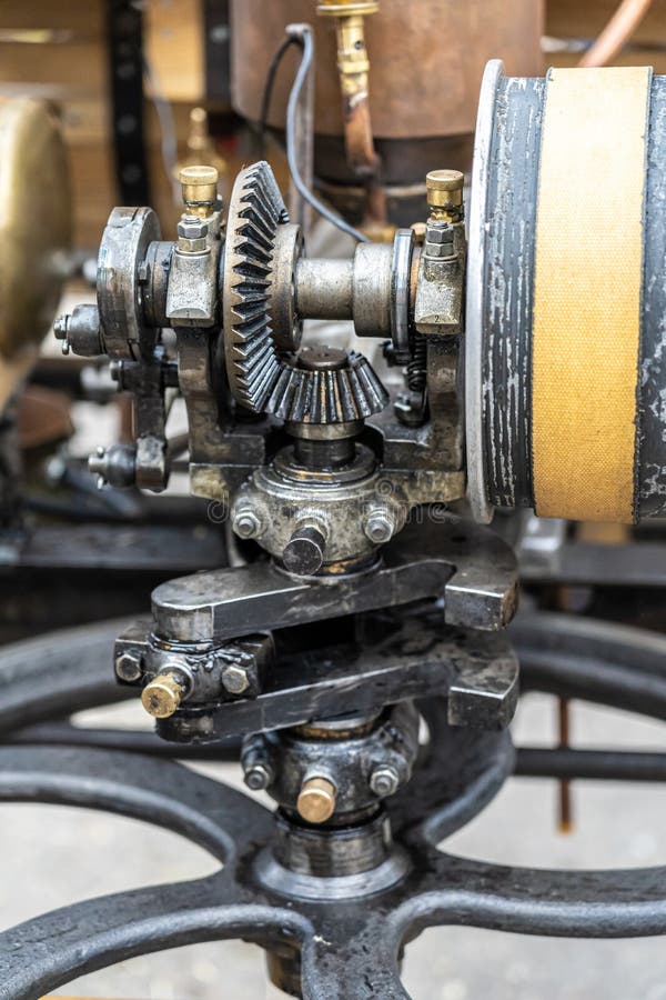 Engine and Steel Gear Wheels of an Old Vehicle Stock Photo - Image of ...