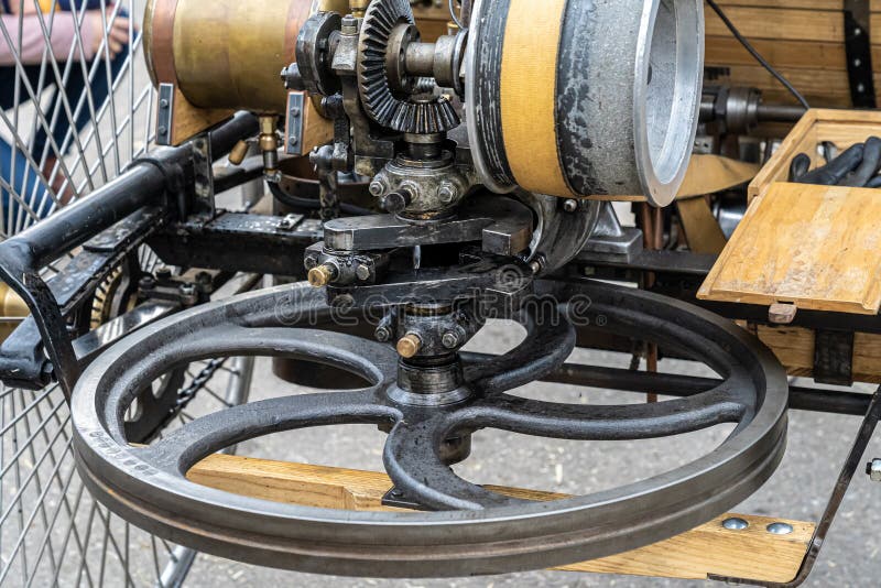 Engine and Steel Gear Wheels of an Old Vehicle Stock Photo - Image of ...