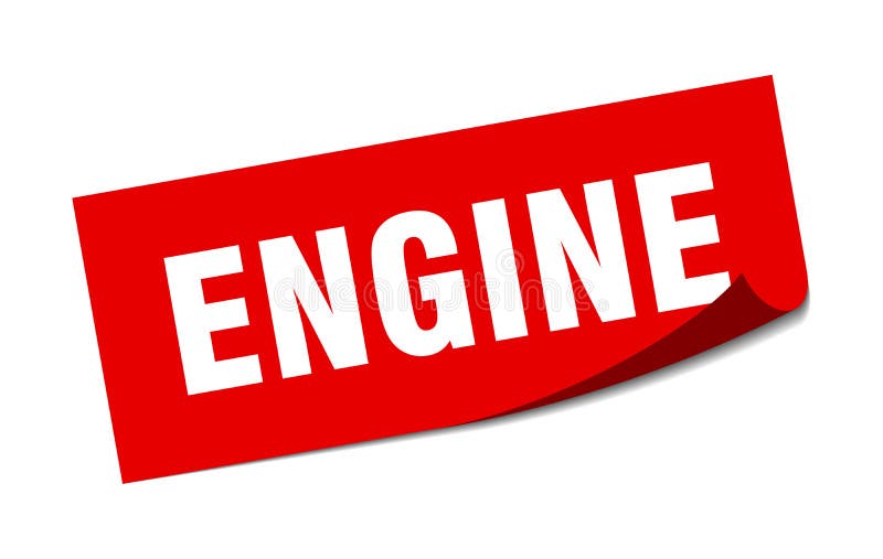 Engine Sticker. Engine Square Sign Stock Vector - Illustration of note ...
