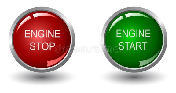 Engine Stop and Start Buttons Stock Vector - Illustration of icon ...