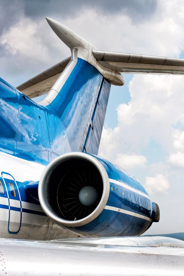 Engine and Tail Detail of Business Jet Airplane Stock Image - Image of ...