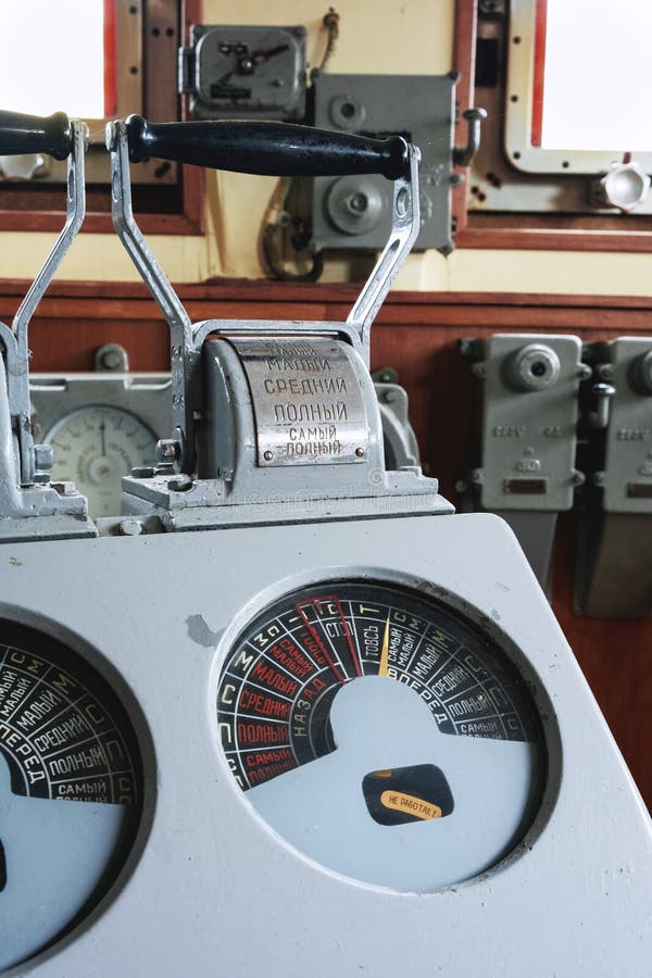 Engine Telegraph of an Old Icebreaker Stock Photo - Image of mechanism ...