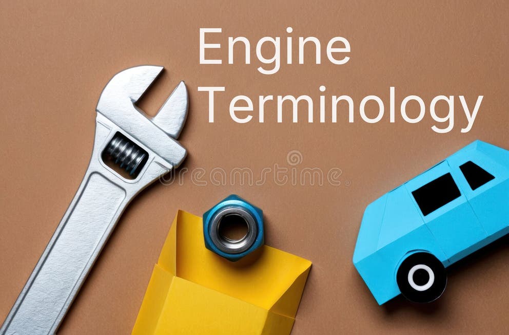 Engine Terminology Text Words Meaning Theme Auto Service Stock ...
