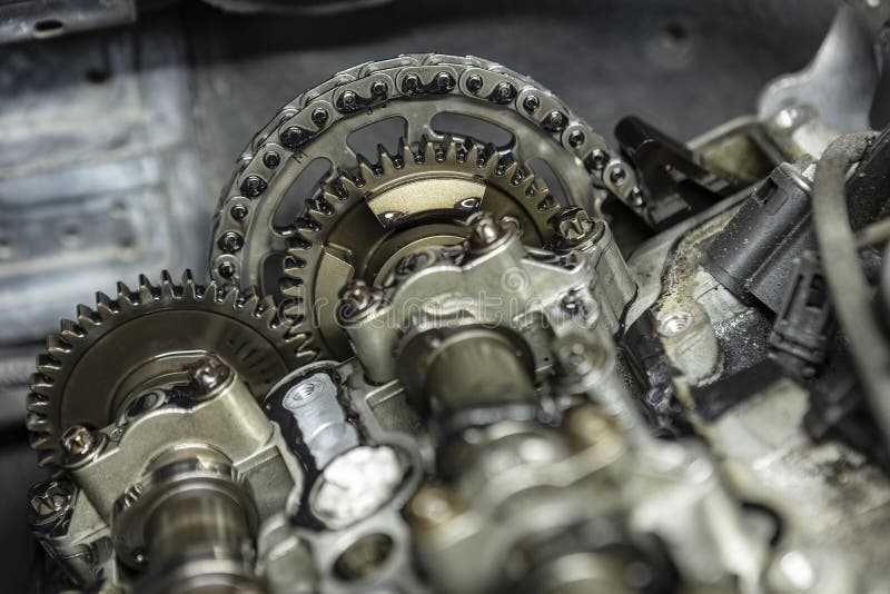 Timing chain car engine stock image. Image of metal - 233601947