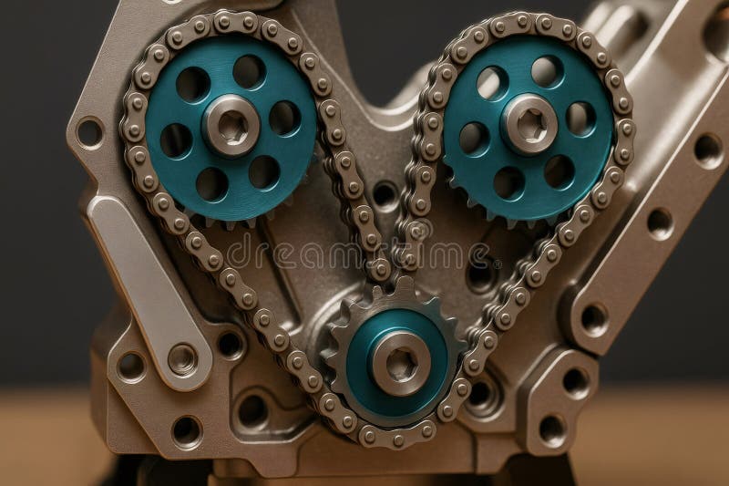 Engine Timing Chain Rotating Gears and Sprockets Stock Illustration ...