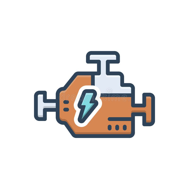 Color Illustration Icon for Engine Turn Up, Engine and Power Stock ...