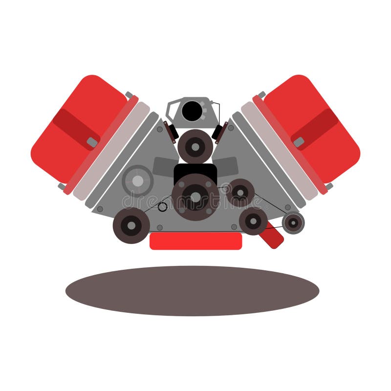 Engine with two cylinders stock illustration. Illustration of repair ...