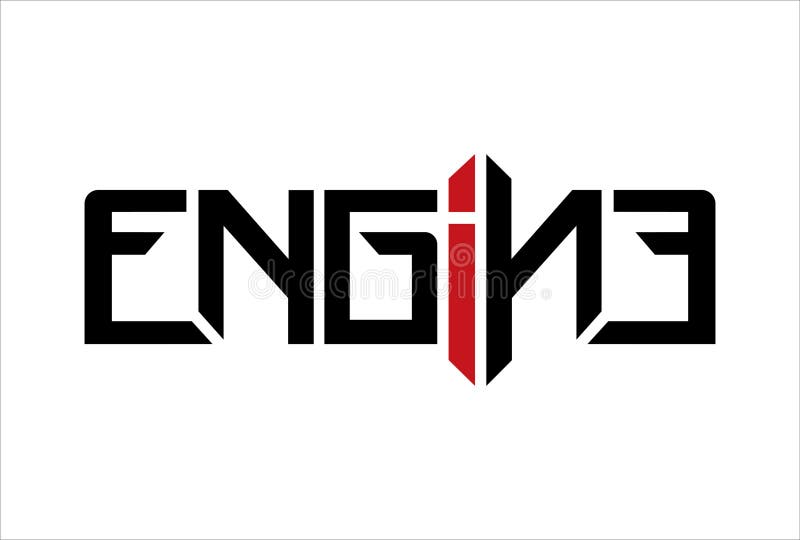 Engine Typography Logo Icon Design Stock Illustration - Illustration of ...