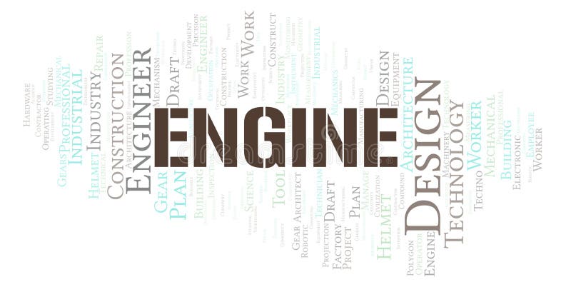 Engine Typography Word Cloud Create with the Text only Stock ...
