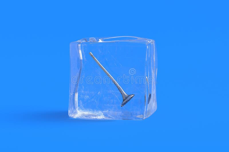 Engine valve in ice cube. stock illustration. Illustration of intake ...