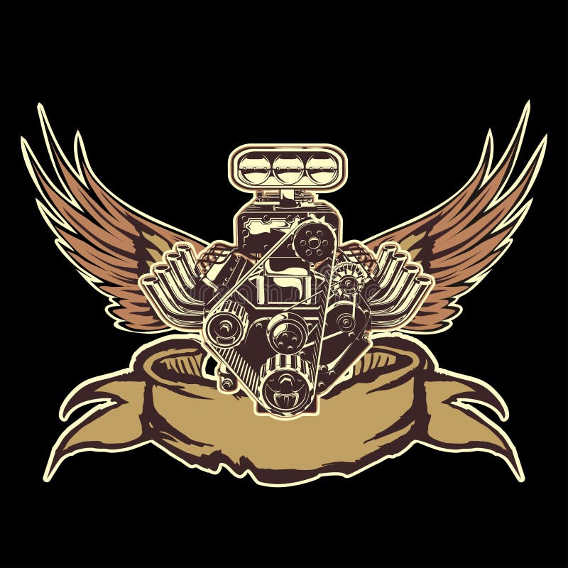 Engine with Wings stock vector. Illustration of racing - 34855842