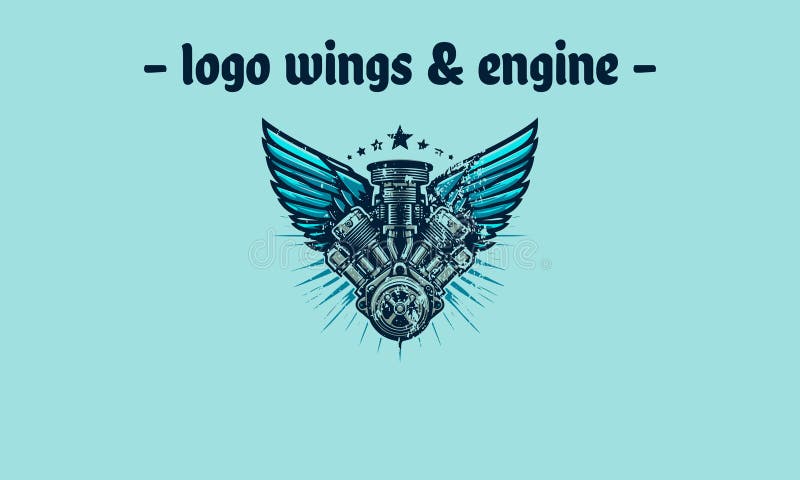 Engine with Wings Vector Illustration Flat Design Stock Vector ...