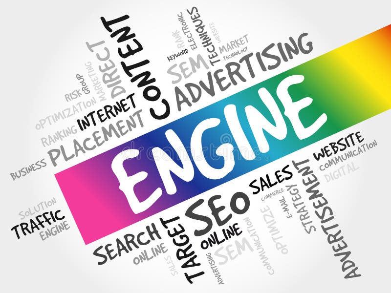 ENGINE word cloud collage stock illustration. Illustration of research ...
