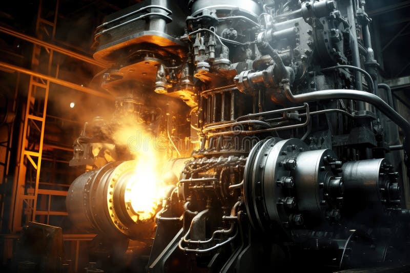Engine Working at the Factory. Industrial Stock Illustration ...