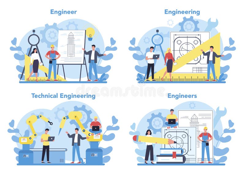 Engineeering Concept Set. Technology and Science Stock Vector ...