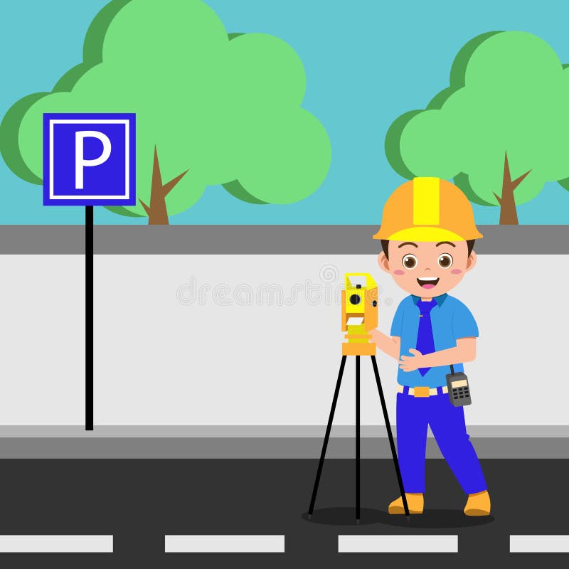 Cute Boy Working As Engineer Stock Vector - Illustration of occupation ...