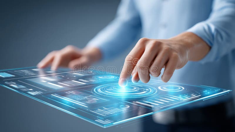 Engineer Adjusting Transparent Blueprint Overlays Using Floating ...