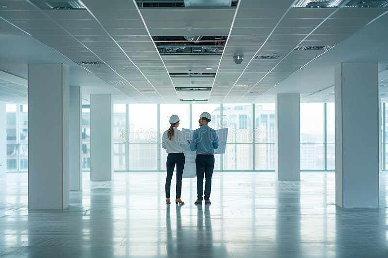 Engineer Analyzing on Blueprint Meeting for Project Working with ...