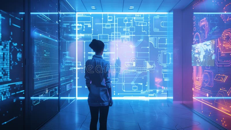 Holographic Sci-Fi Futuristic Vibe Abstract Shiny Background Stock ...