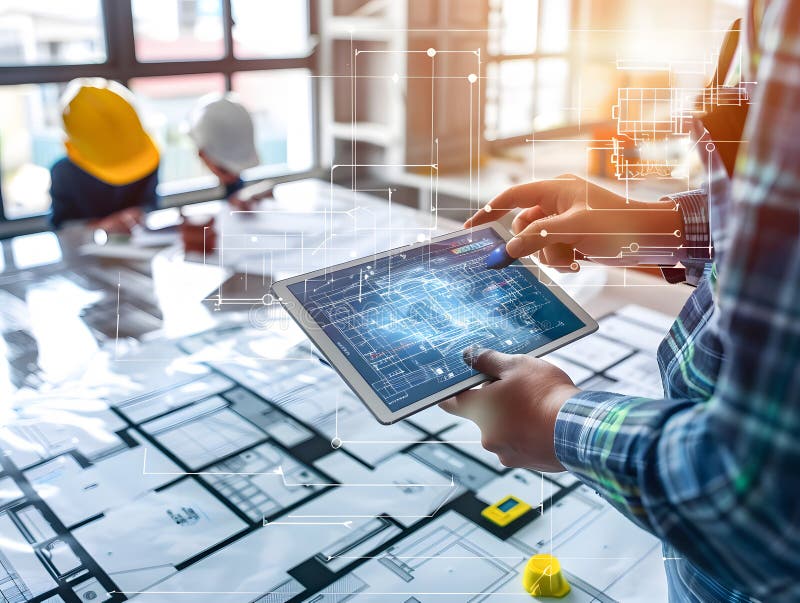 Engineer and Architect Analyzing of Under Construction Project with ...