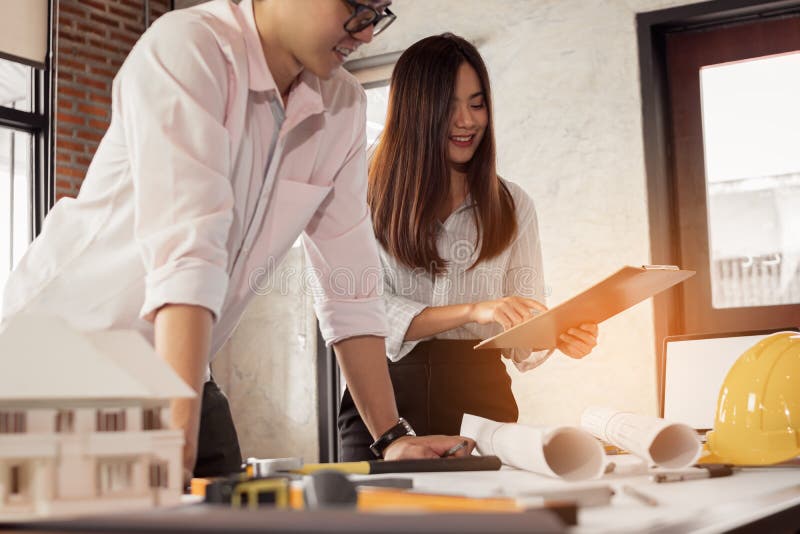 Engineer and Architect Brainstorming about Strategy of Working ...