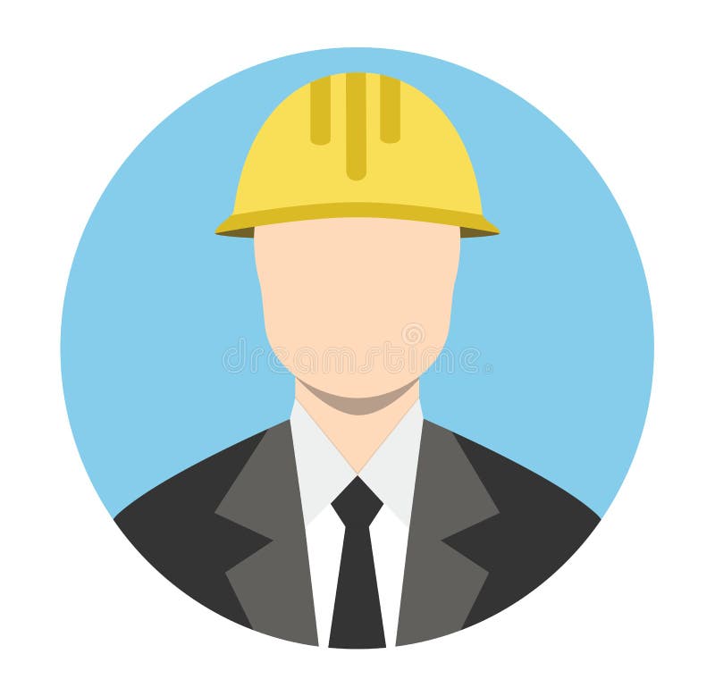 Engineer Architect Business Man Circle Icon Flat Stock Vector ...