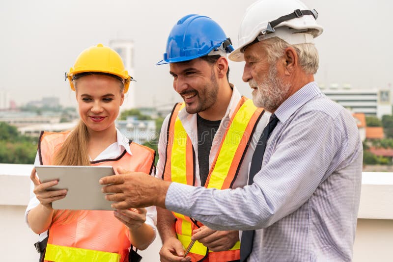 Engineer, Architect and Business Man Working. Stock Photo - Image of ...