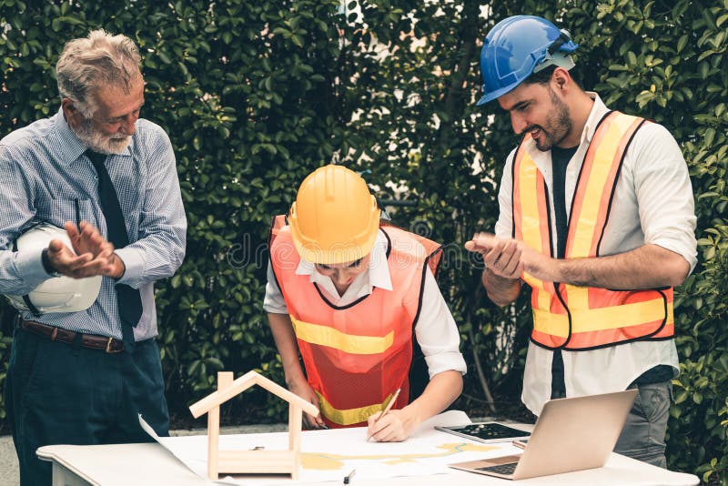 Engineer, Architect and Business Man Working. Stock Photo - Image of ...