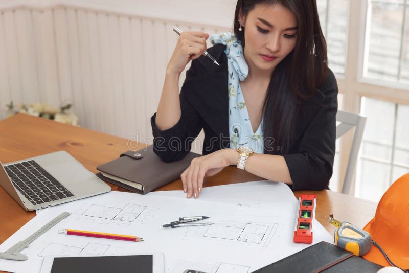 Engineer and Architect Concept, Engineer Architects Office Team Working ...