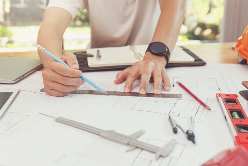 Engineer and Architect Concept, Close Up House Model on Interior ...