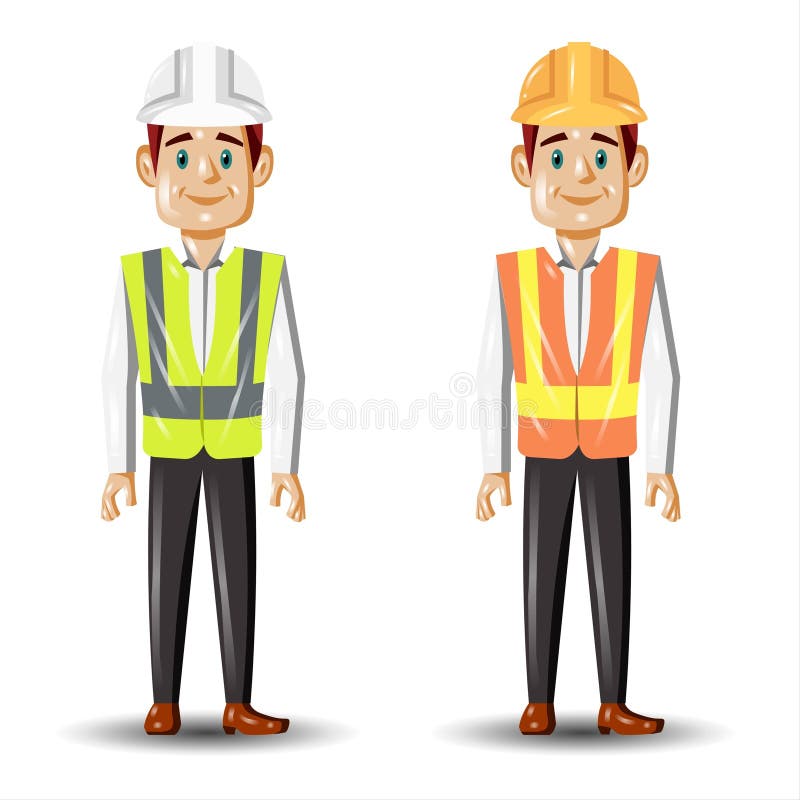 Engineer, Architect, Construction Worker in Different Poses. Stock ...